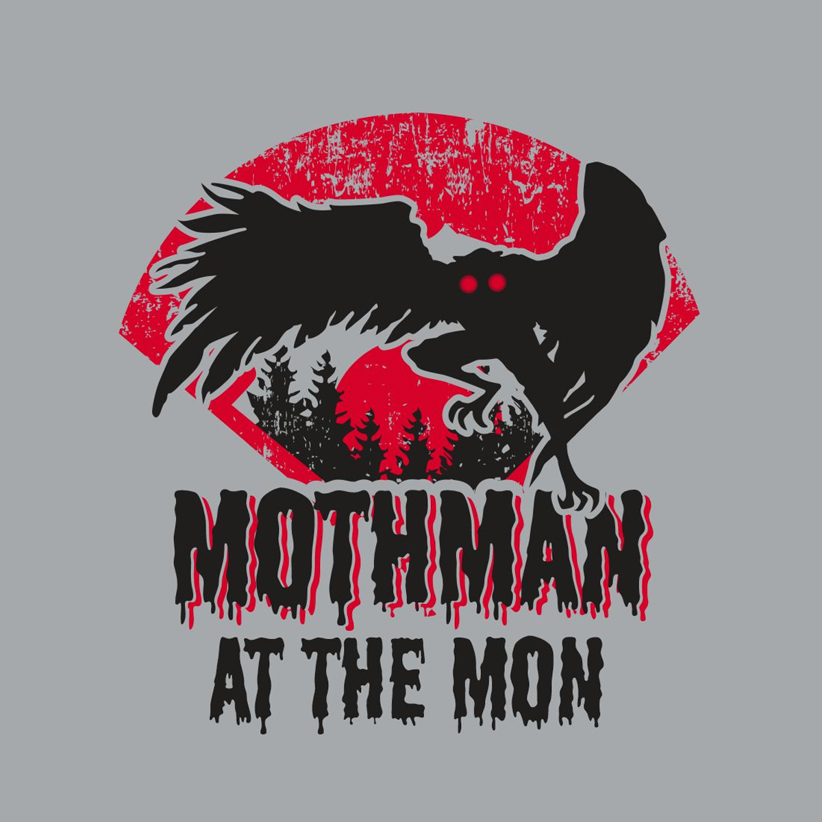 West Virginia Black Bears Grey Mothman T-Shirt